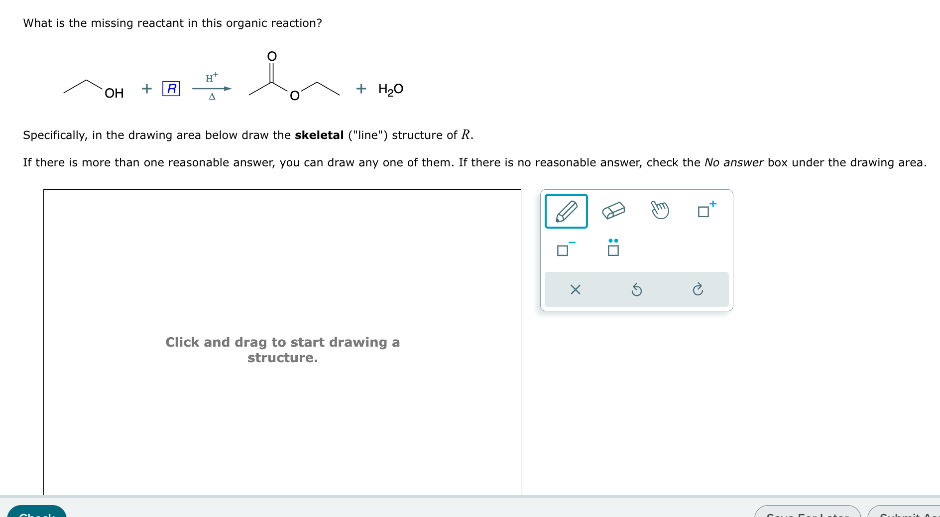 Solved What is the missing reactant in this organic | Chegg.com