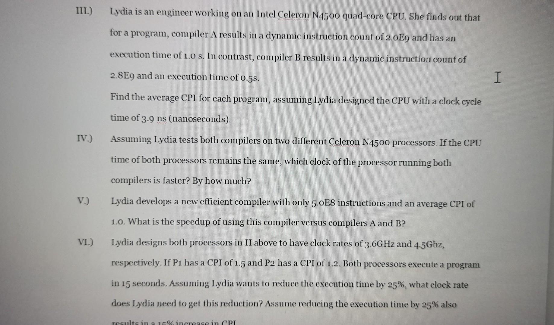Solved How do you measure the performance of a CPU? What | Chegg.com