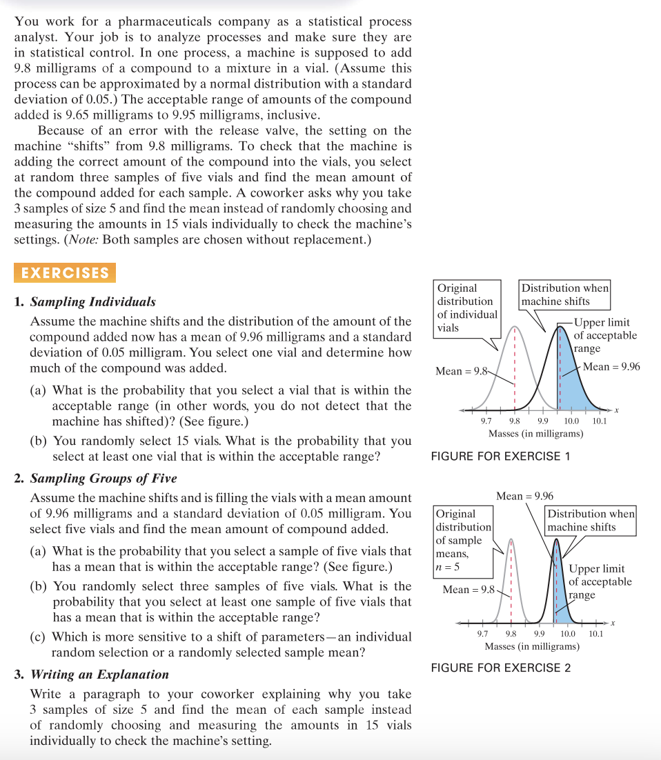 Solved Sampling Groups of FiveAssume the machine shifts and | Chegg.com