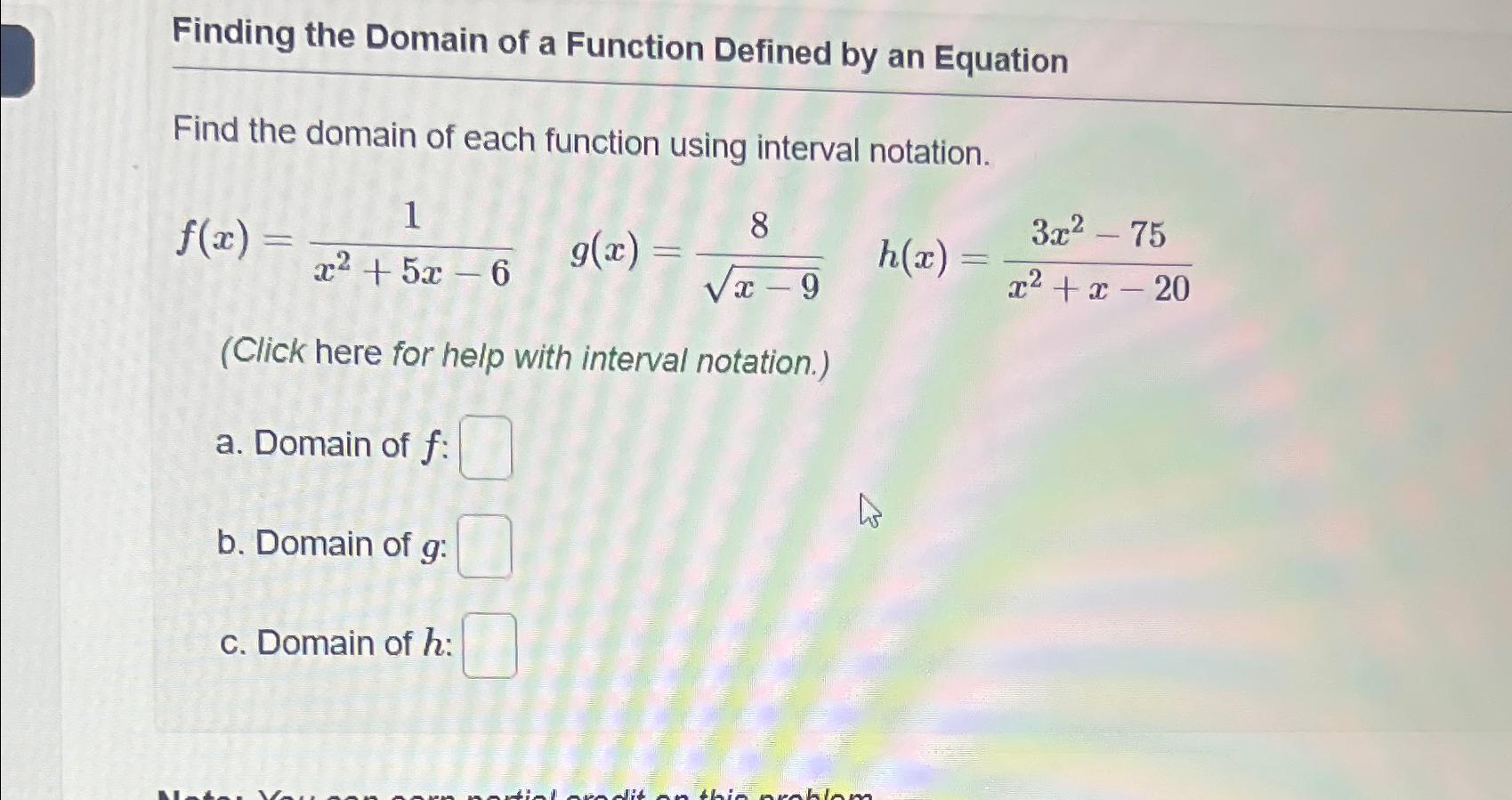 Solved Finding The Domain Of A Function Defined By An