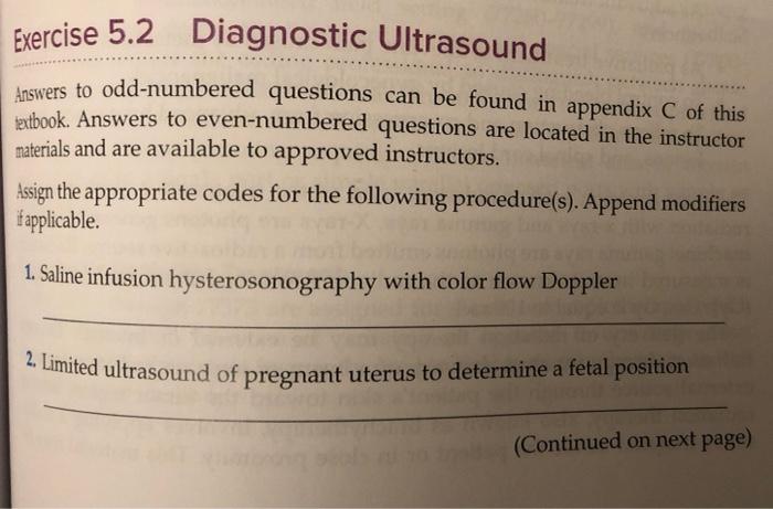 Exercise 5.2 Diagnostic Ultrasound Answers to | Chegg.com