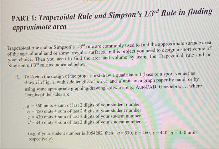 Solved PART I: Trapezoidal Rule and Simpson's 1/3 rd Rule in | Chegg.com