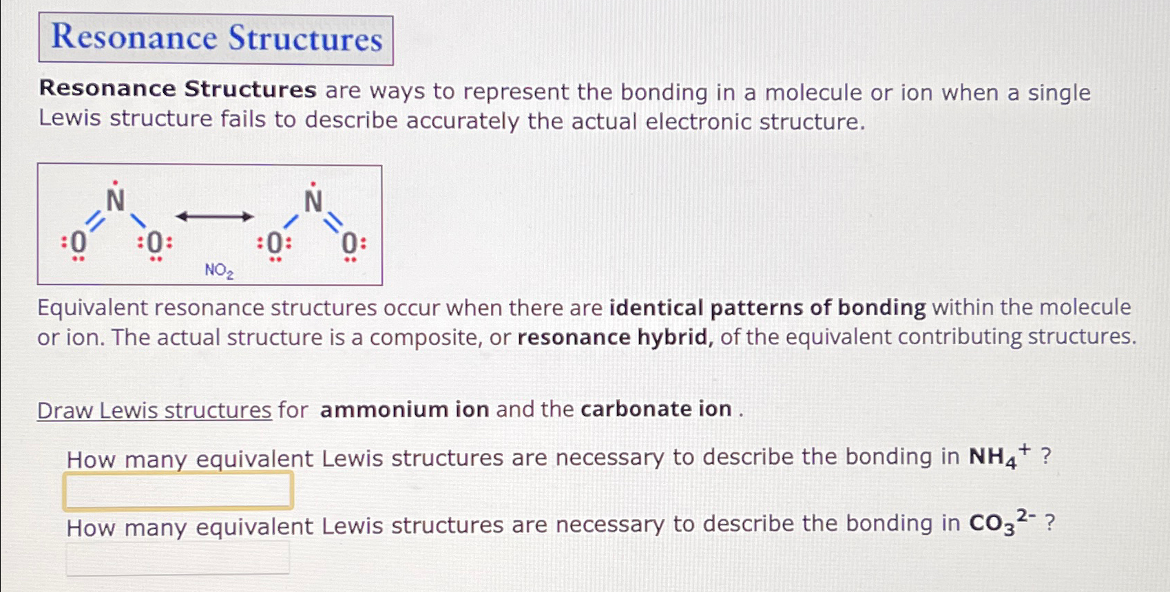 Solved Resonance StructuresResonance Structures are ways to | Chegg.com