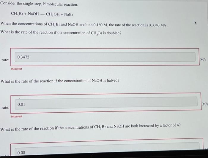 Solved Consider The Single Step Bimolecular Reaction