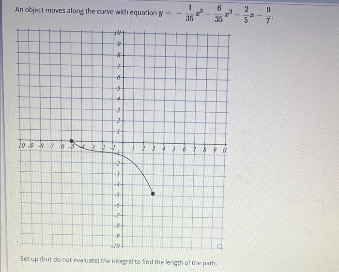 Solved An object moves along the curve with equation | Chegg.com