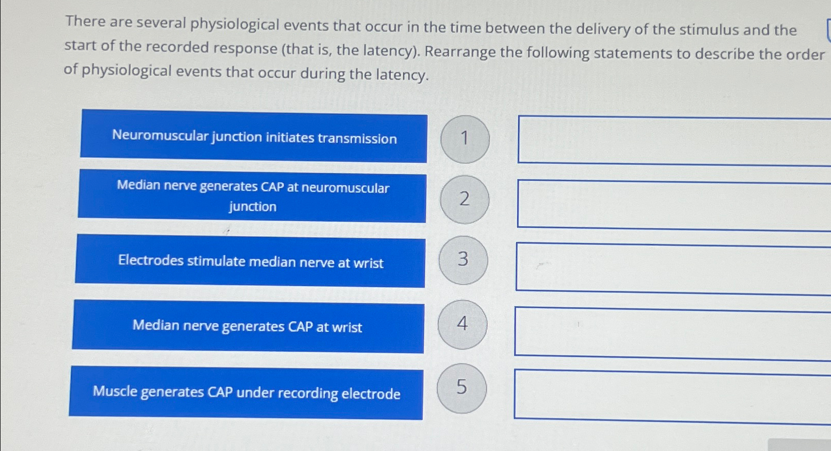 Solved There are several physiological events that occur in | Chegg.com
