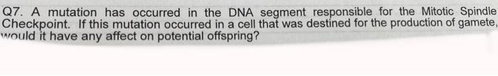 Solved Q7. A mutation has occurred in the DNA segment | Chegg.com