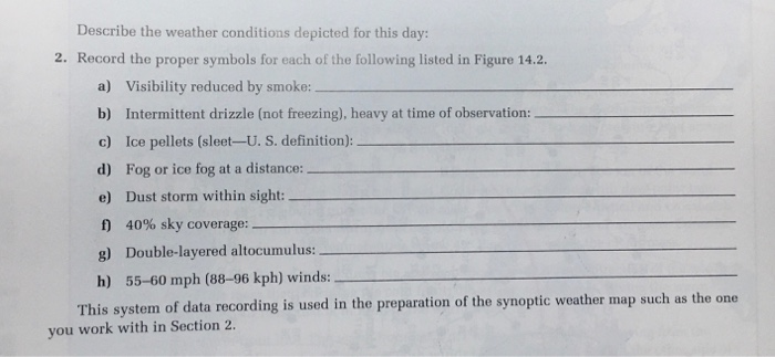 Solved Lab Exercise and Activities SECTION 1. Weather Map | Chegg.com