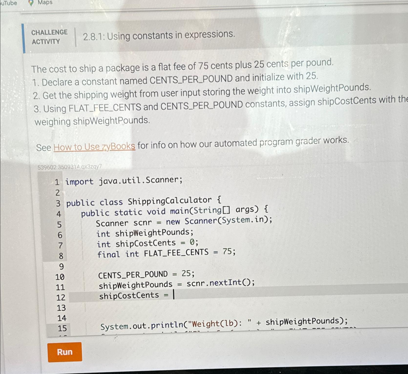 Solved CHALLENGEACTIVITY2.8.1: Using constants in | Chegg.com