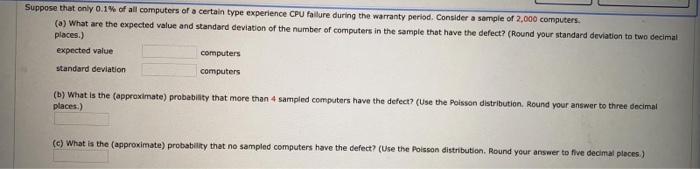 Solved Suppose that only 0.1% of all computers of a certain | Chegg.com