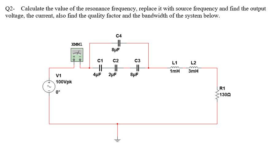 Solved Q2- ﻿Calculate the value of the resonance frequency, | Chegg.com