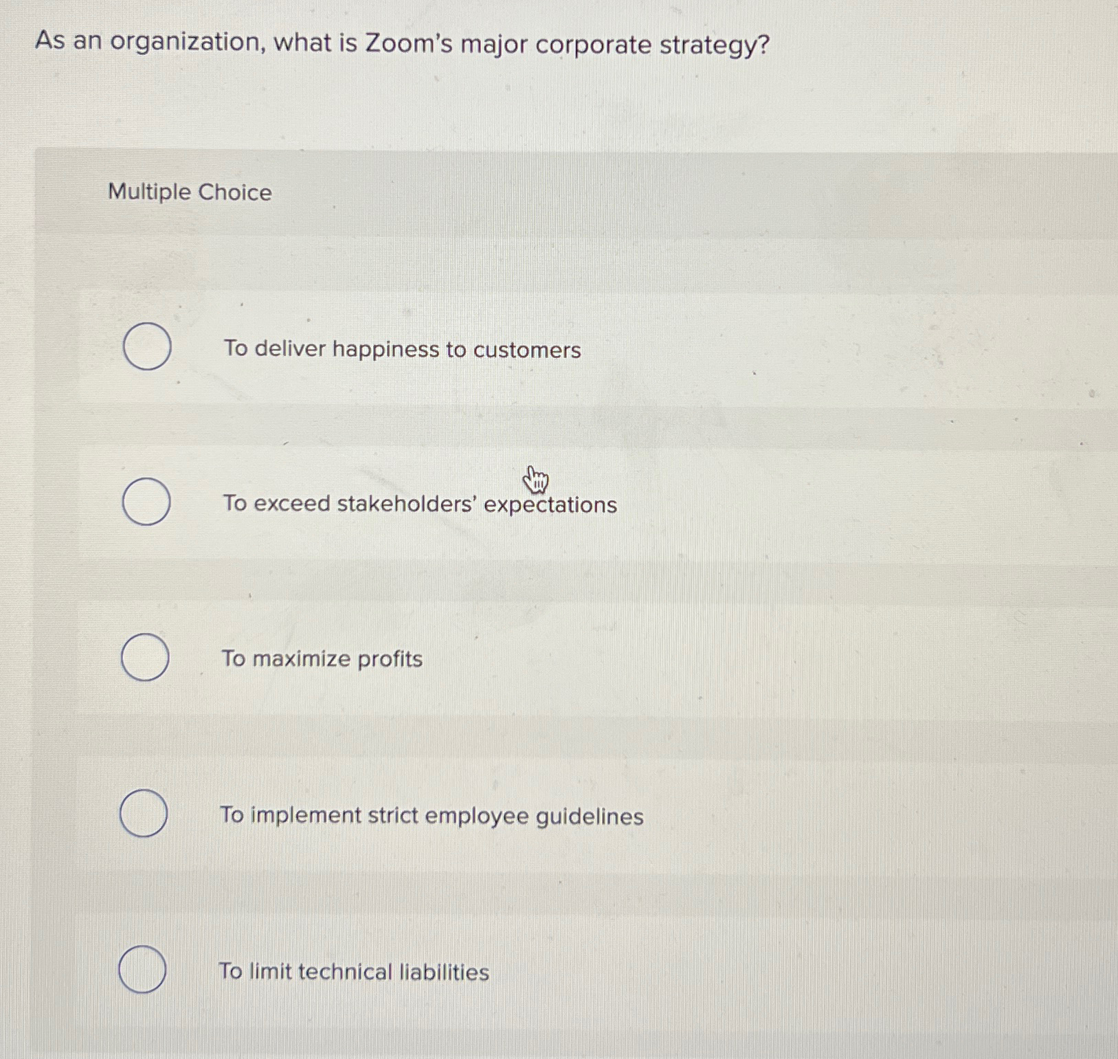Solved As an organization, what is Zoom's major corporate | Chegg.com