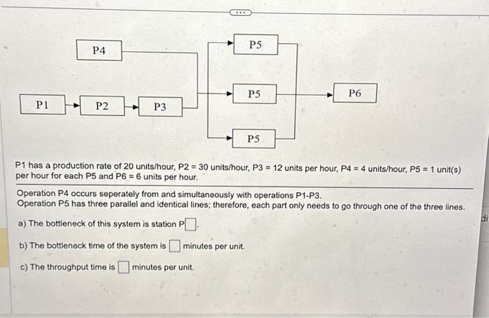 Solved P1 has a production rate of 20 units/hour, P2=30 | Chegg.com