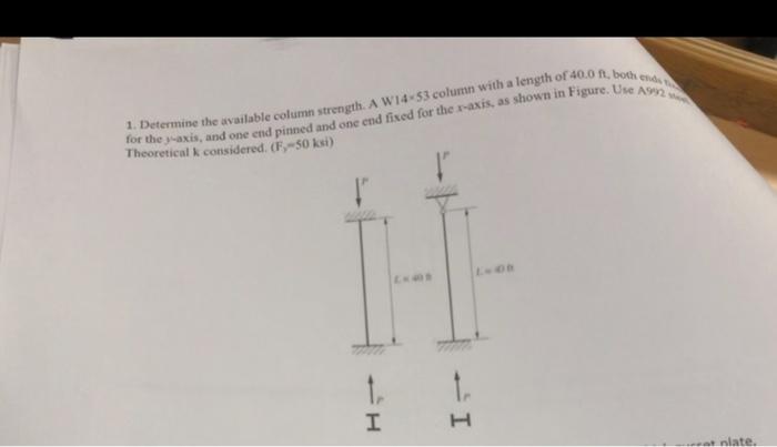 1. Determine the available column strength. A W14 53 | Chegg.com