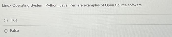 Solved Linux Operating System, Python, Java, Perl are | Chegg.com