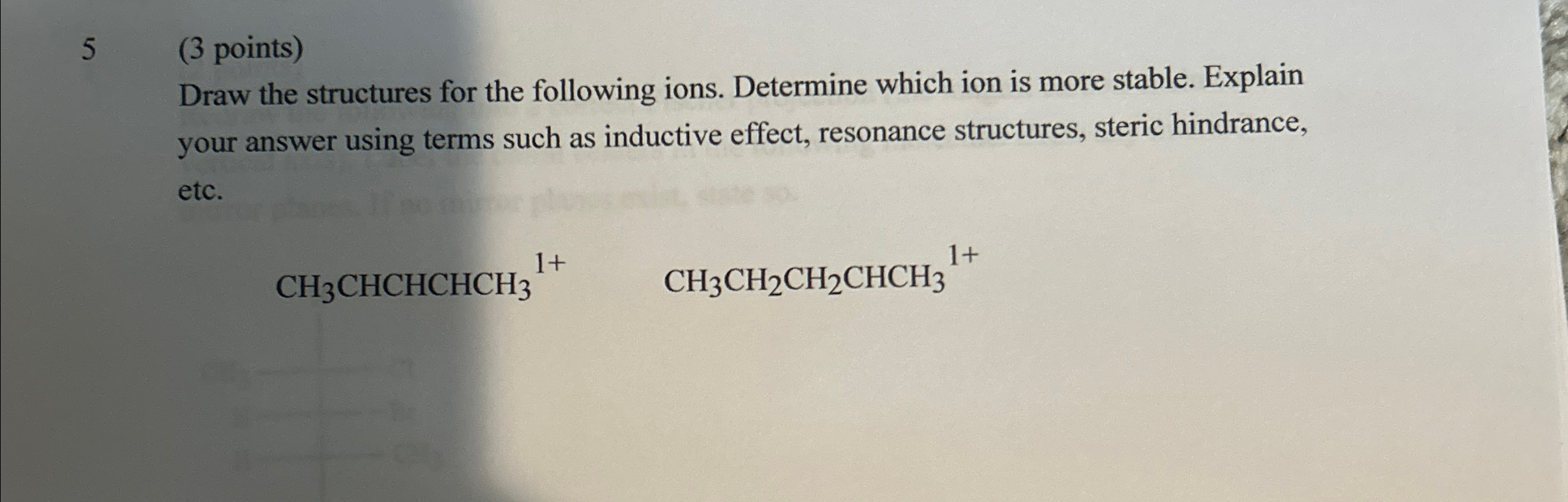 Solved 5 (3 ﻿points)Draw the structures for the following | Chegg.com