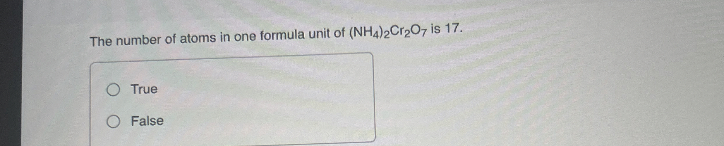 Solved The number of atoms in one formula unit of | Chegg.com