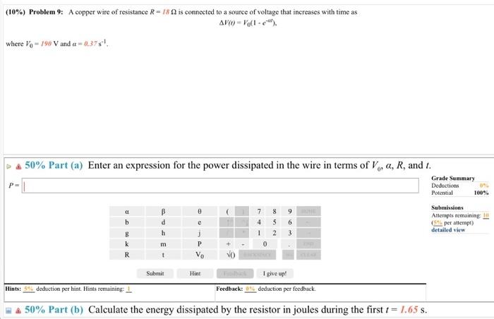 Solved (10\%) Problem 9: A copper wire of resistance R=I8Ω | Chegg.com