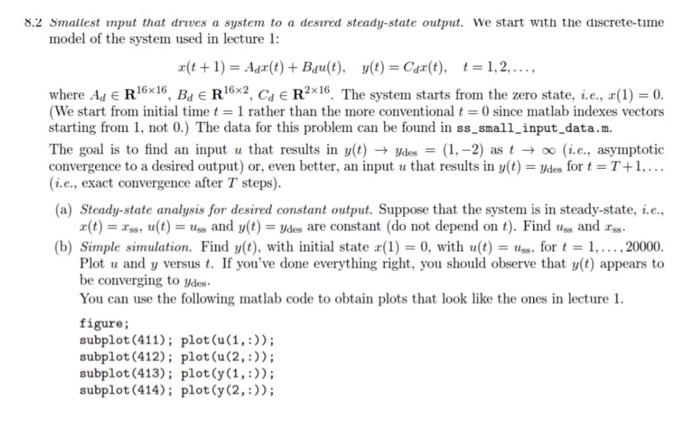 Solved 2 Smallest mput that drives a system to a desured | Chegg.com