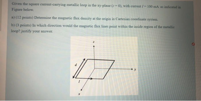 Solved Given the square current-carrying metallic loop in | Chegg.com