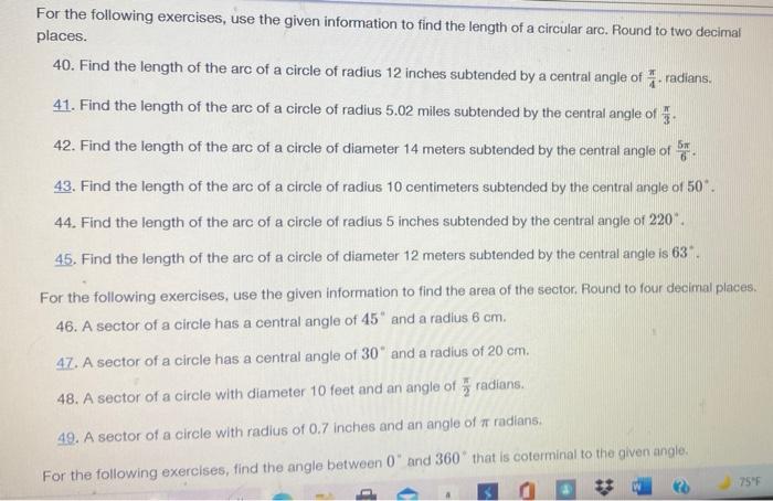 Solved For the following exercises, use the given | Chegg.com