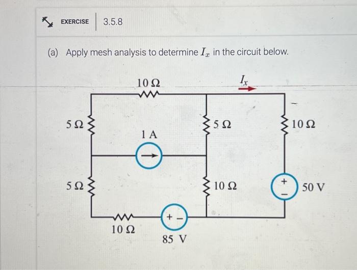 Solved (a) Apply mesh analysis to determine Ix in the | Chegg.com