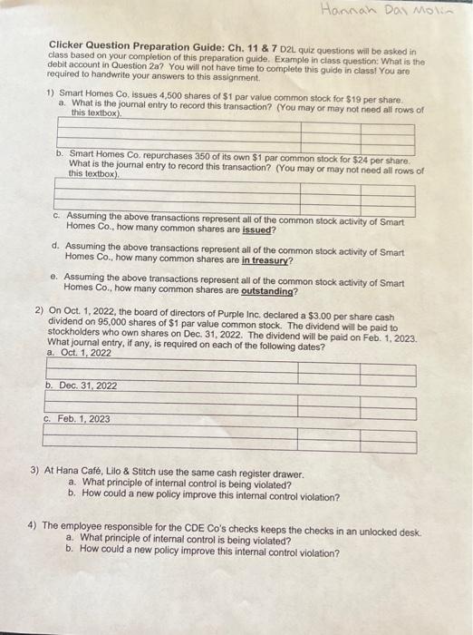 Solved Clicker Question Preparation Guide: Ch. 11 \& 7 D2L | Chegg.com
