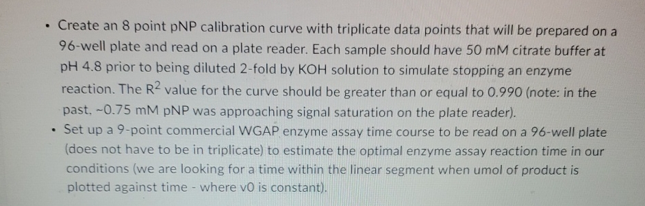 Solved Create an 8 ﻿point pNP calibration curve with | Chegg.com