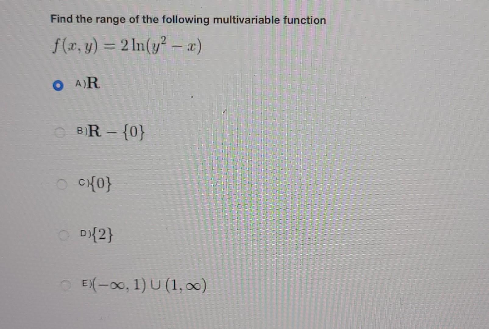 Solved Find the range of the following multivariable | Chegg.com