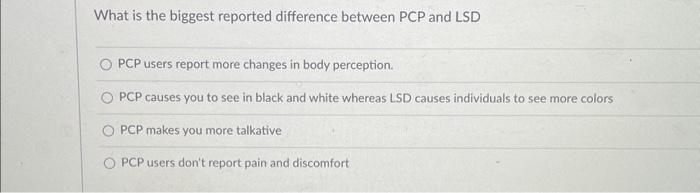 Solved What is the biggest reported difference between PCP | Chegg.com