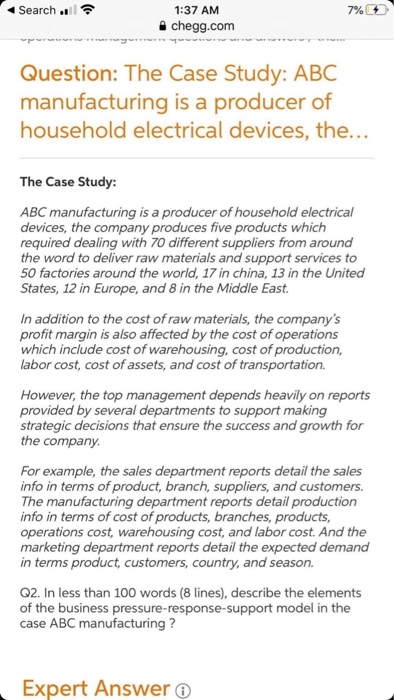 Solved It's question 4 from the study case: ABC wants to | Chegg.com