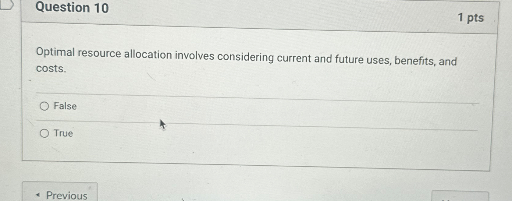 Solved Question 101 ﻿ptsOptimal resource allocation involves | Chegg.com