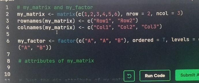 Solved Instructions 100 XP • The matrix my_matrix and the | Chegg.com
