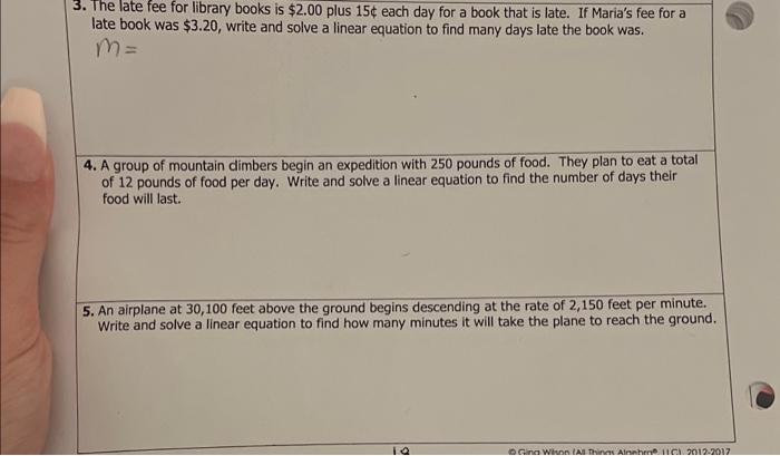 Solved The late fee for library books is $2.00 plus 15ϕ each | Chegg.com