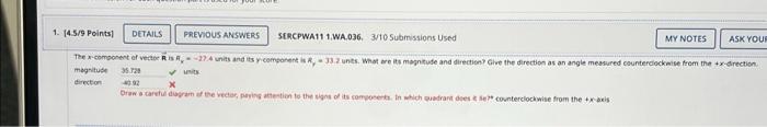 Solved maghitude Liretion | Chegg.com Solved maghitude Liretion | Chegg.com