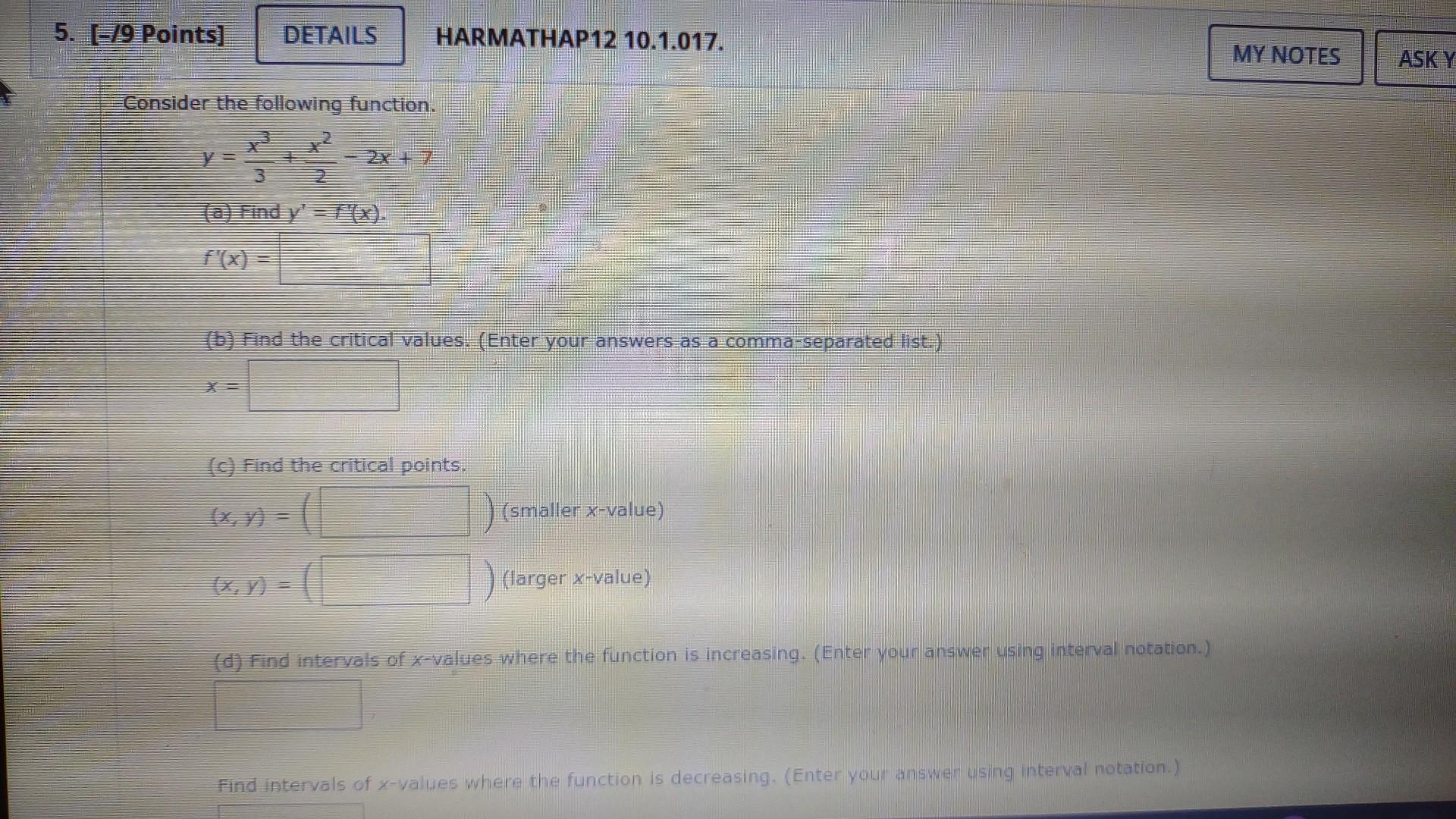 Solved HARMATHAP 12 10.1.017. Consider the following | Chegg.com