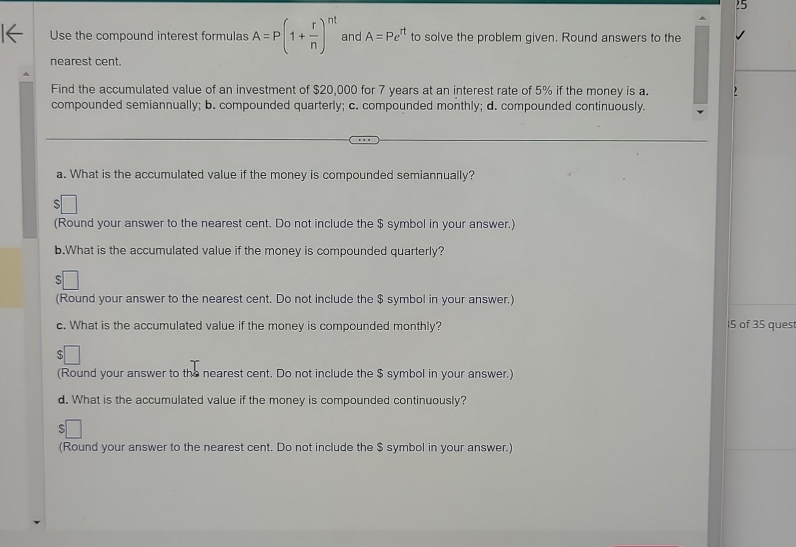 Solved Use the compound interest formulas A=P(1+nr)nt and | Chegg.com