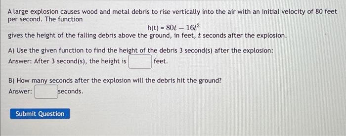 Solved A large explosion causes wood and metal debris to | Chegg.com