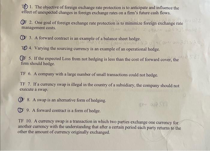 T() 1. The objective of foreign exchange rate | Chegg.com