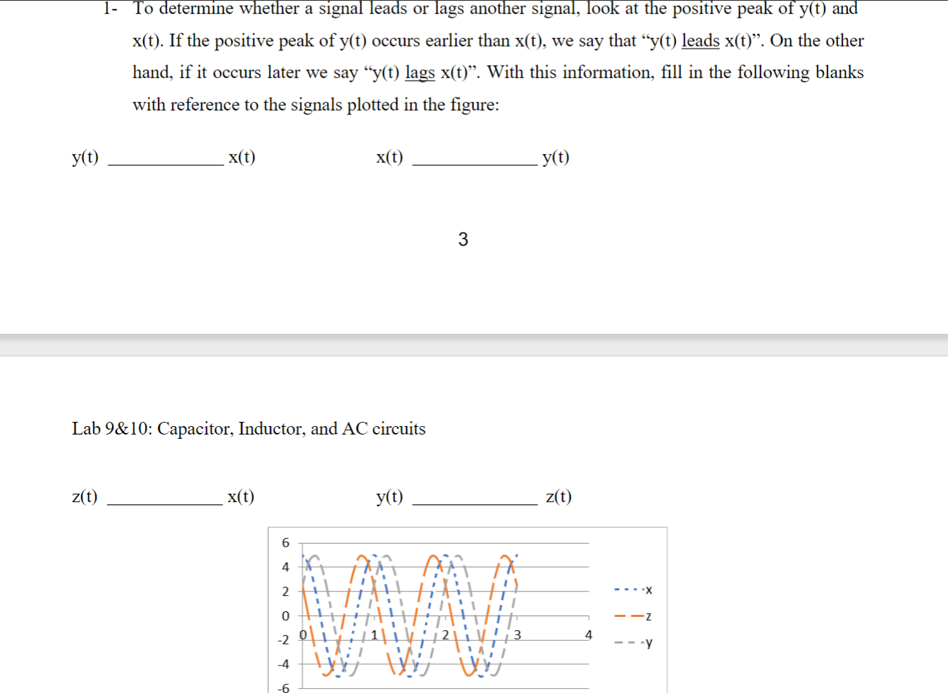 Solved 1- To ﻿determine whether a signal leads or ﻿lags | Chegg.com