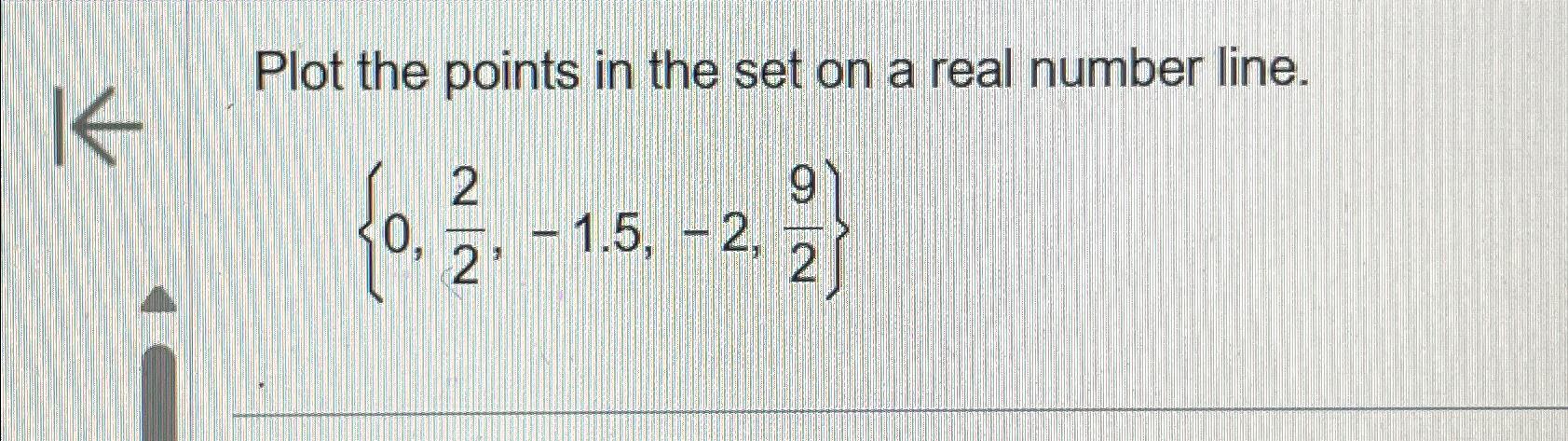 Solved Plot the points in the set on a real number | Chegg.com