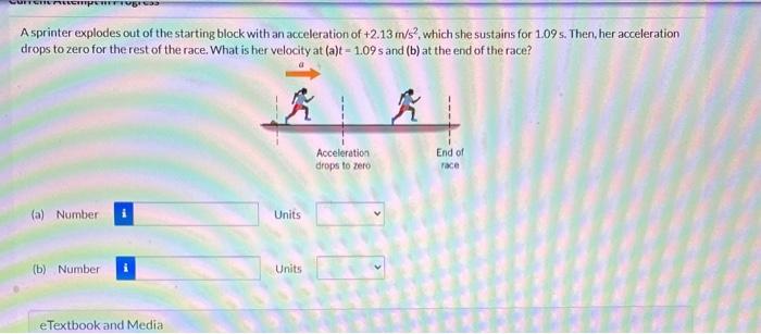 Solved A sprinter explodes out of the starting block with an | Chegg.com