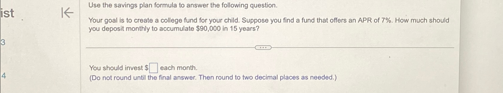 Solved Use the savings plan formula to answer the following | Chegg.com