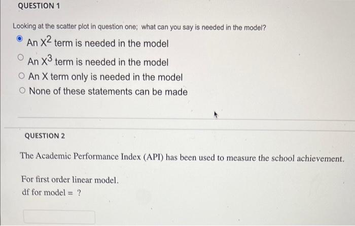 Solved Looking at the scatter plot in question one; what can | Chegg.com
