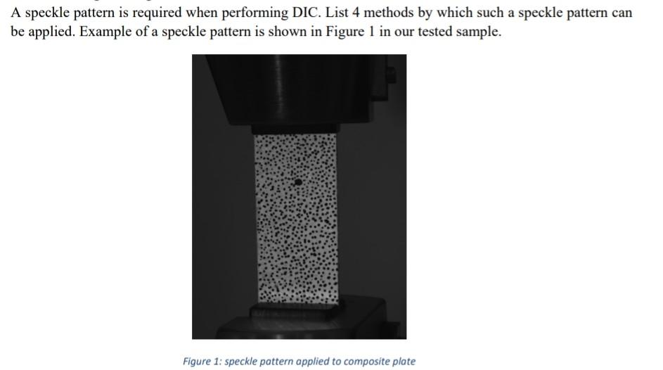 Solved A speckle pattern is required when performing DIC. | Chegg.com