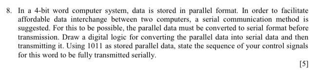 Solved 8. In a 4-bit word computer system, data is stored in | Chegg.com