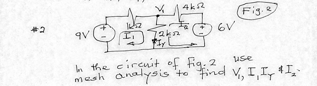 Solved #1Fig 1In the circuit of fig. 1, ﻿use nodal analysis | Chegg.com
