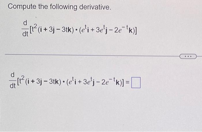 Solved Compute the following derivative. | Chegg.com