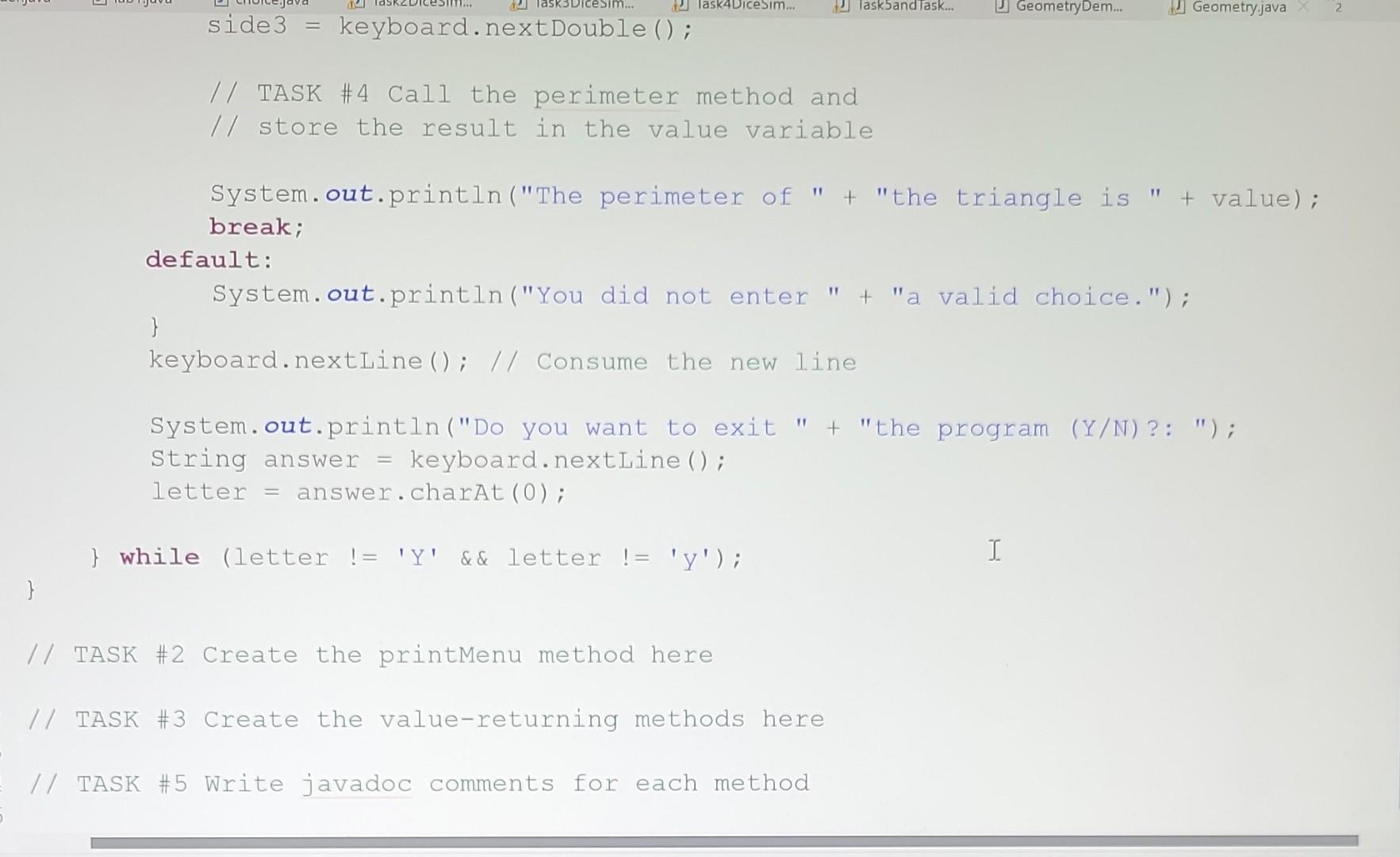 Solved - Be able to write methods - Be able to call methods | Chegg.com