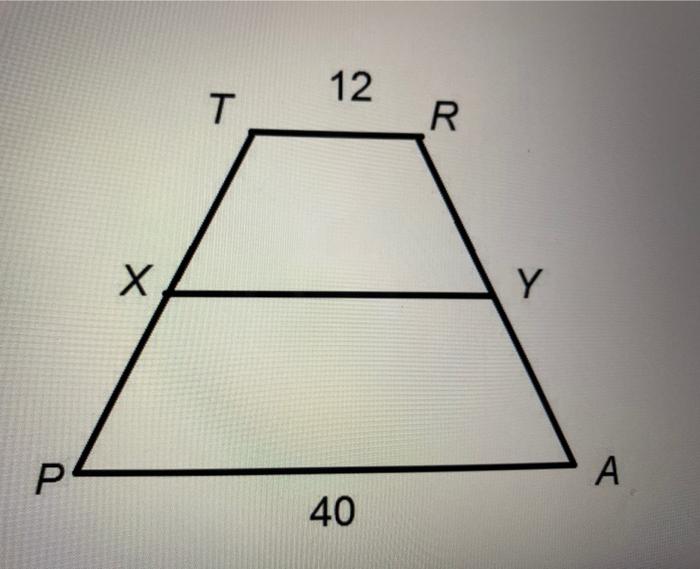Solved if XY is a midsegment of the trapezoid what is the | Chegg.com